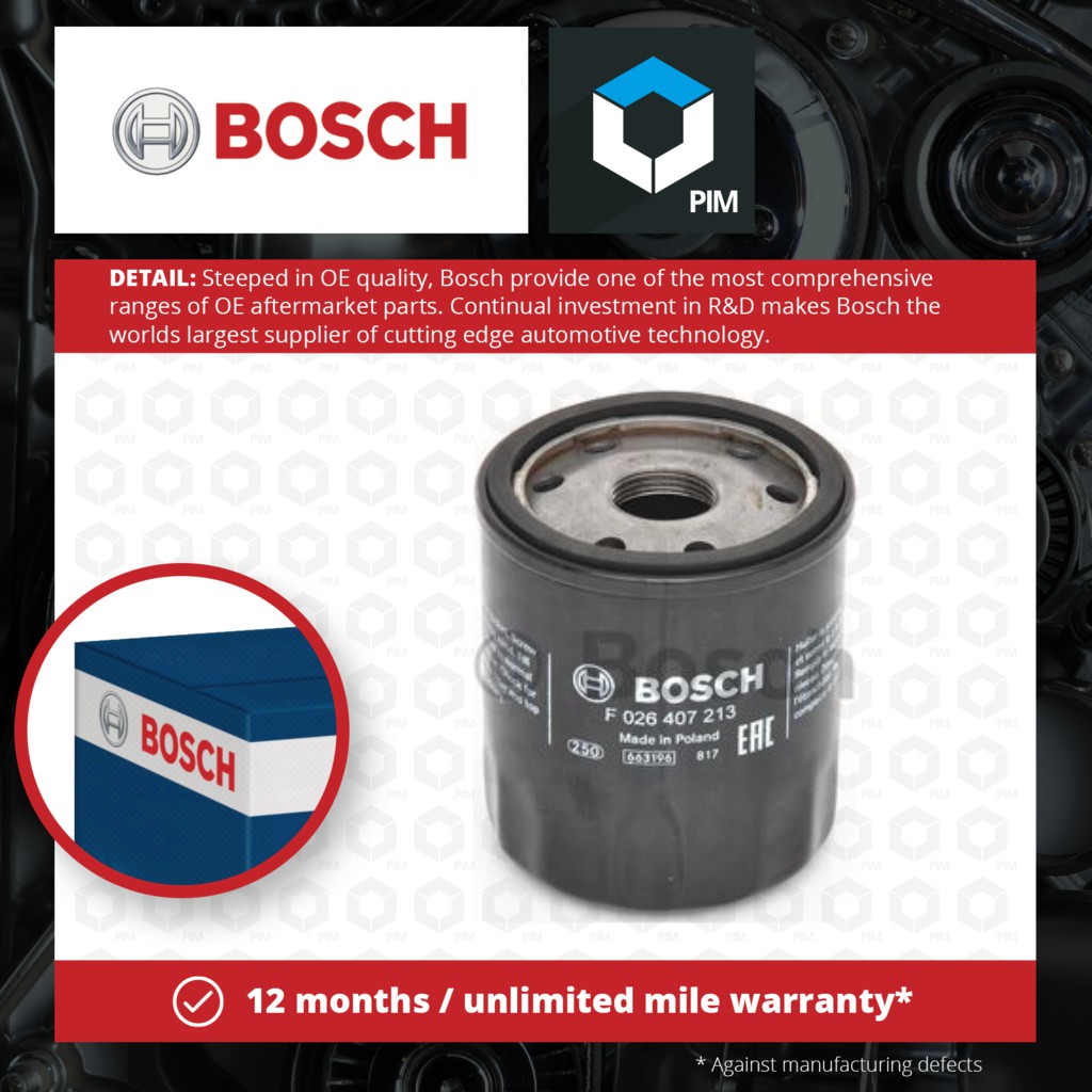 Oil Filter F026407213 Bosch 12640445 12674698 55510533 55496755 ...