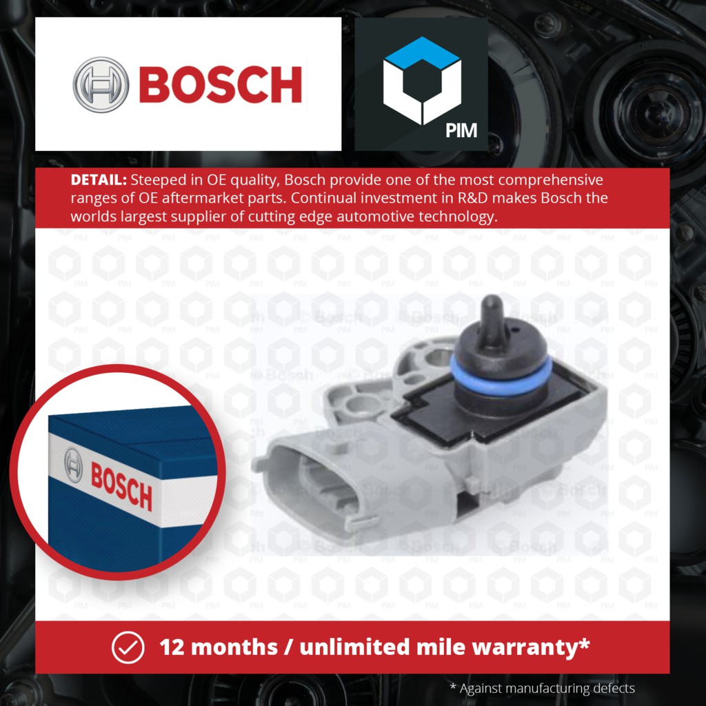 Fuel Pressure Sensor 0261230110 Bosch LR000524 LR005490 LR005493 DSKTF ...