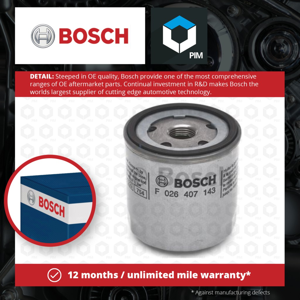 Oil Filter F026407143 Bosch 04E115561B 04E115561H 04E115561T 04E115561 ...
